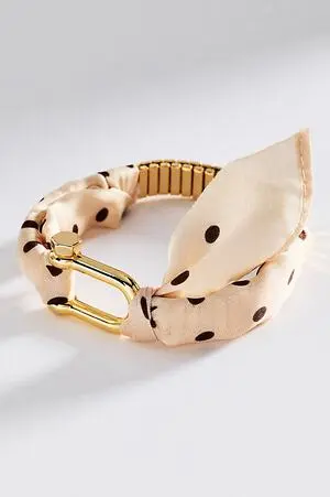 Anthropologie Printed Fabric Bracelet - Oyster