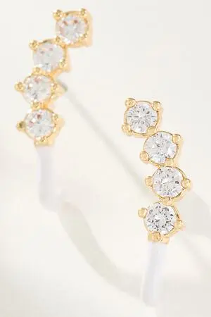 Anthropologie Crystal Stack Earrings - White