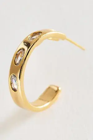 Anthropologie Pavé Embrace Hoop Earrings