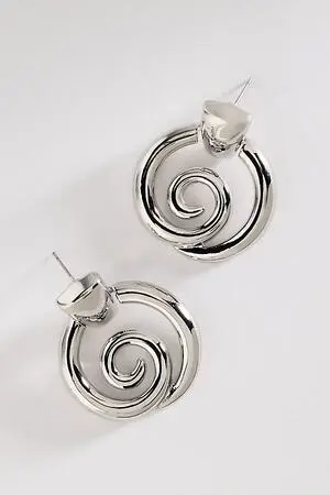 Anthropologie Swirl Post Earrings - Silver