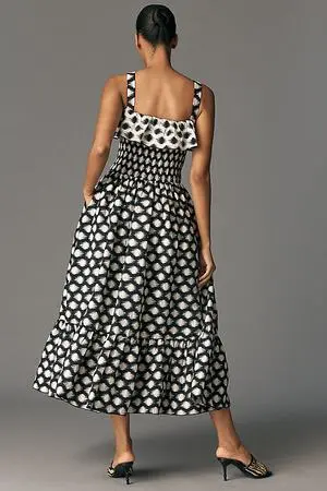 MAUDE CLUB Melody Ruffled A-line Midi Dress
