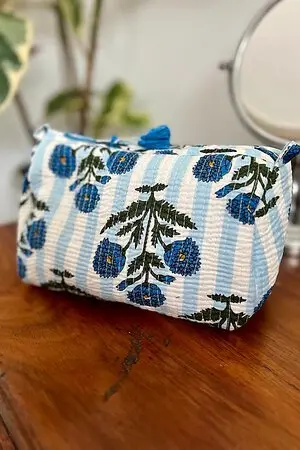 BE DEVA Pali Cosmetic Bag - Cerulean Blue