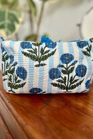 BE DEVA Pali Cosmetic Bag - Cerulean Blue