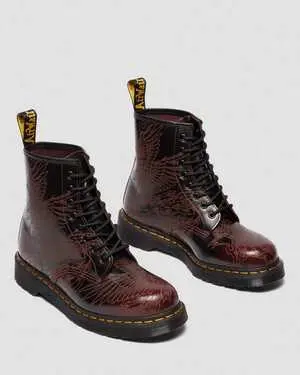 Dr. Martens 1460 Phoenix Arcadia Leather Boots - Red