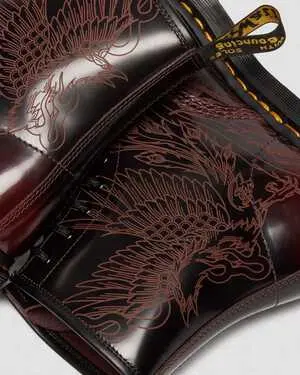Dr. Martens 1460 Phoenix Arcadia Leather Boots - Red