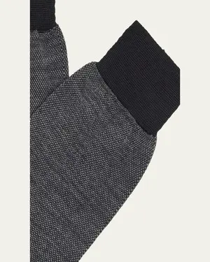 BRESCIANI Cotton Oxford Weave Mid-calf Socks