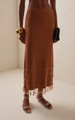BY MALENE BIRGER Estilla Bead-embellished Midi Skirt
