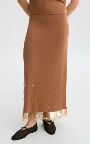 BY MALENE BIRGER Estilla Bead-embellished Midi Skirt