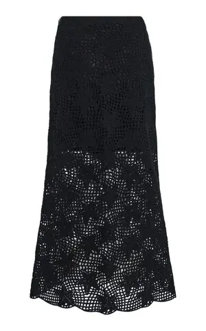 BY MALENE BIRGER Roz Cotton Crochet Midi Skirt