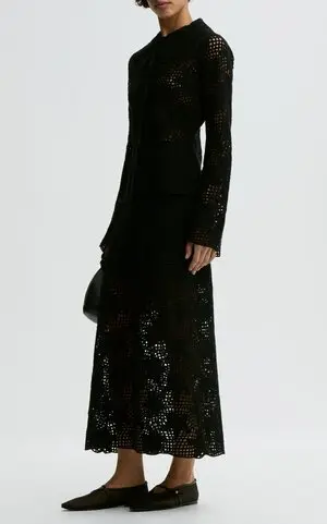 BY MALENE BIRGER Roz Cotton Crochet Midi Skirt