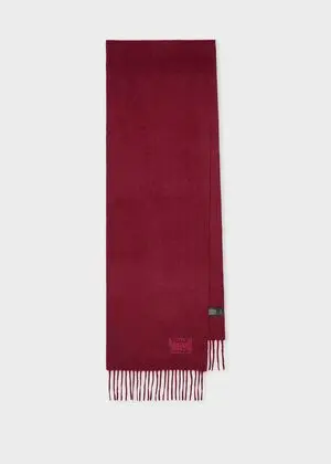 Paul Smith Cashmere Logo Scarf - Red