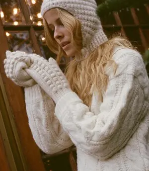 DÔEN Verbier Mittens - Ivory