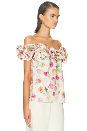 Carolina Herrera Off-the-shoulder Floral Top