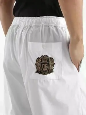 Dolce & Gabbana Logo Patch Cotton Shorts