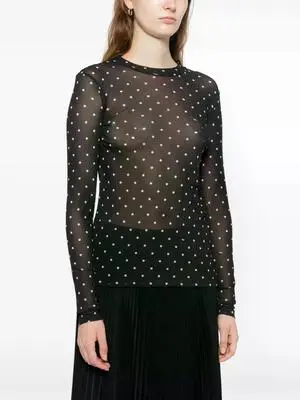Maison Kitsuné Polka-dot Mesh Top