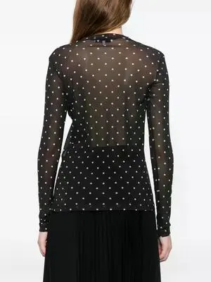 Maison Kitsuné Polka-dot Mesh Top