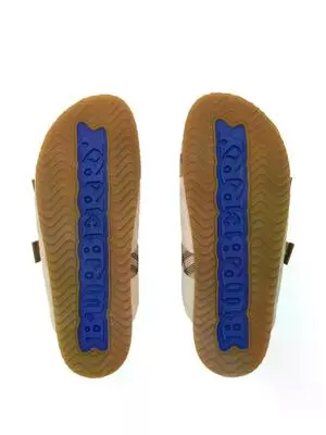 Burberry Check Buckle Strap Sandals - Neutrals