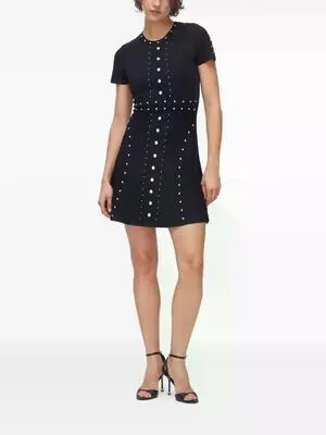 Liu Jo Embellished Knit Fit And Flare Dress - Black