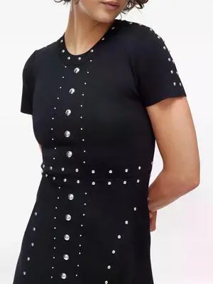 Liu Jo Embellished Knit Fit And Flare Dress - Black