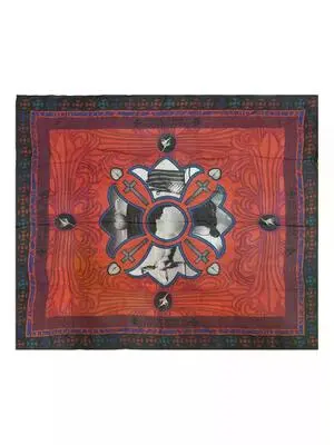Chrome Hearts Cross-motif Silk Scarf - Red