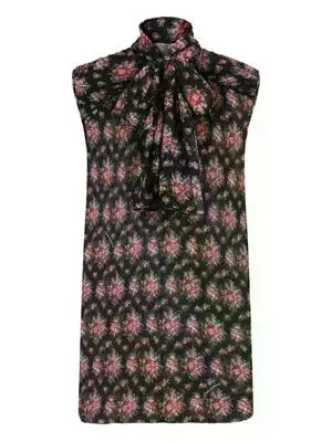 Dolce & Gabbana Floral-print Bow Top