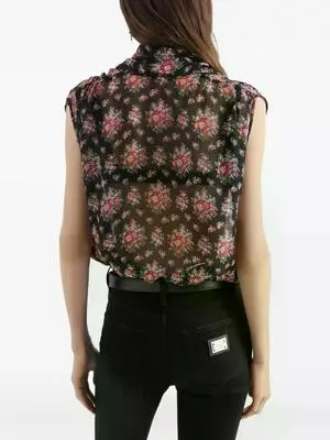Dolce & Gabbana Floral-print Bow Top