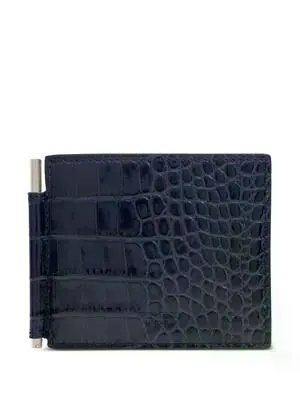 TOM FORD Crocodile-effect Card Holder - Blue