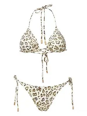 SOFIA ERHAN Animal-print Tie Bikini - Neutrals