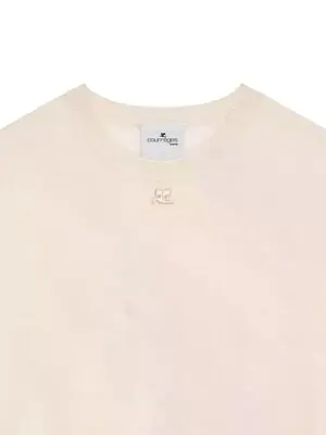 COURREGES Logo-detail T-shirt - Neutrals