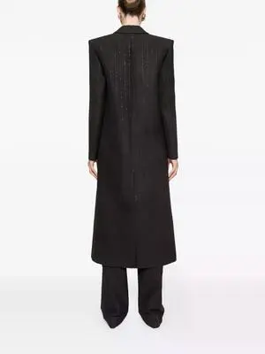 NISSA Sequin-embellished Tailored Coat - Black