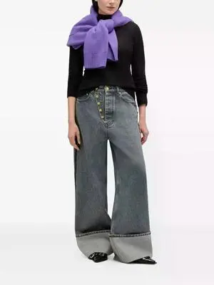 GANNI Button-detailed Jeans With Turn-up Hem