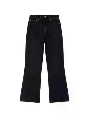 GANNI Betzy Cropped Flared Jeans - Black