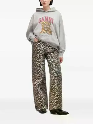 GANNI Tiger Graphic Hoodie - Grey