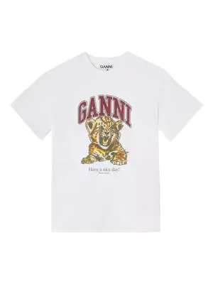 GANNI Graphic-print T-shirt - White
