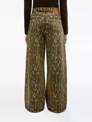 GANNI Leopard-print Jeans - Neutrals