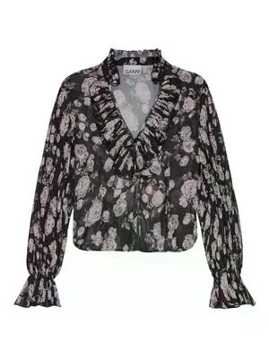 GANNI Floral-print Blouse