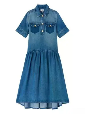 GANNI Buttoned Ruffled Dress