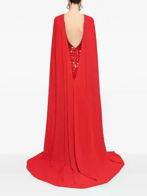 NISSA Sequin Maxi Dress With Crystal Trim