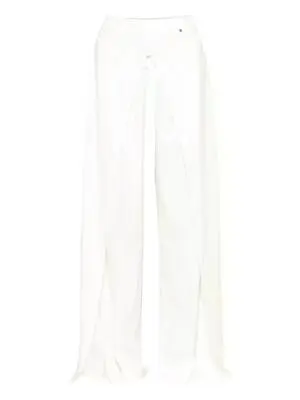 NISSA Layered Wide-leg Trousers - White