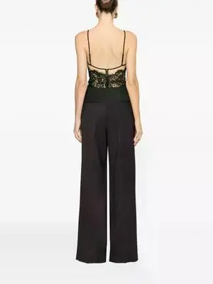 NISSA Button-detailed Wide Leg Trousers