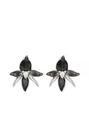SHAUN LEANE Black Orchid Diamond Earrings - Silver