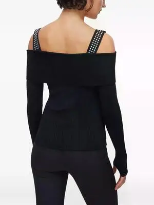 Liu Jo Studded Off-the-shoulder Sweater