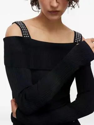 Liu Jo Studded Off-the-shoulder Sweater
