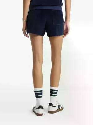 SPORTY & RICH Logo-embroidered Shorts - Blue