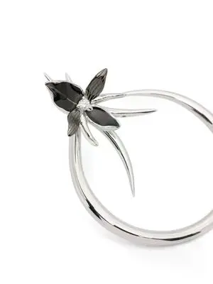 SHAUN LEANE Black Orchid Diamond Hoop Earrings