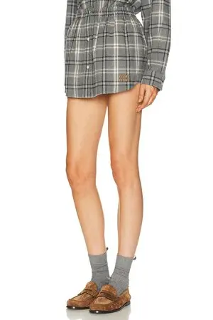 Miu Miu Flanella Check Skirt