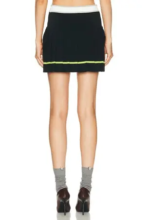Casablanca Striped Pleated Skirt - Black