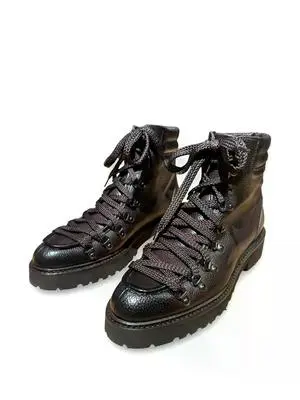 CALCE Lace-up Leather Hiking Boots