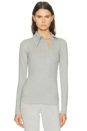 Attico Long Sleeve Lapel Top