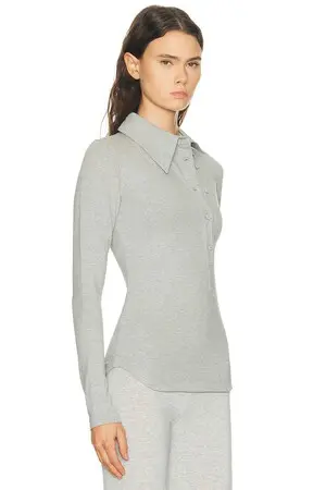 Attico Long Sleeve Lapel Top